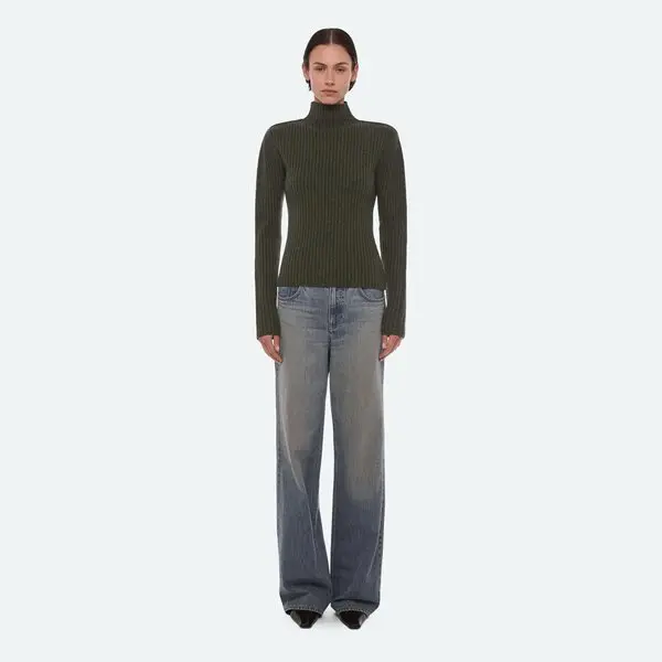 Helmut Lang Wool Mock-neck Sweater - Thyme