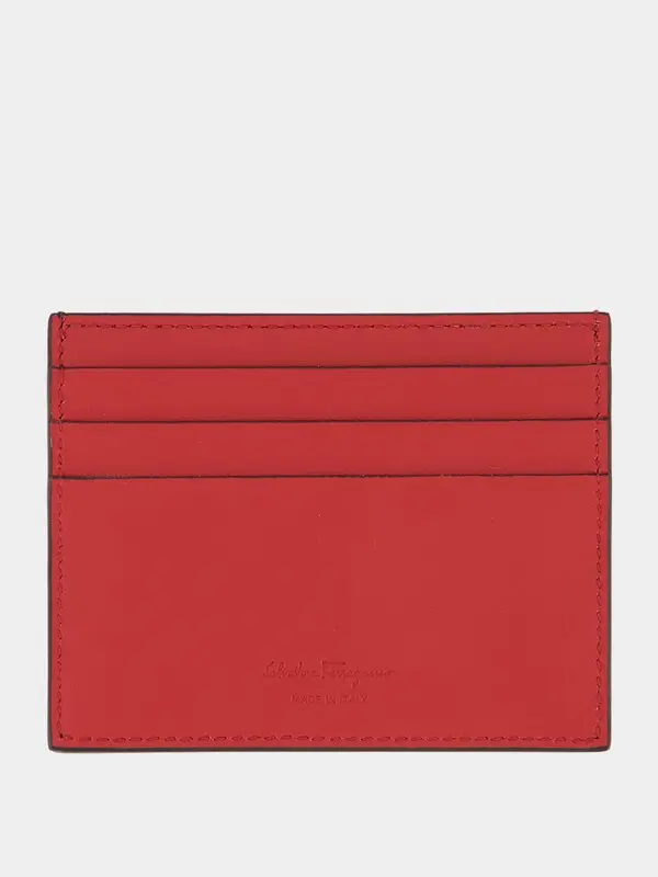FERRAGAMO Black Gancini Card Holder