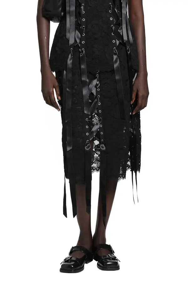 Simone Rocha Lace Ribbon Ring Skirt
