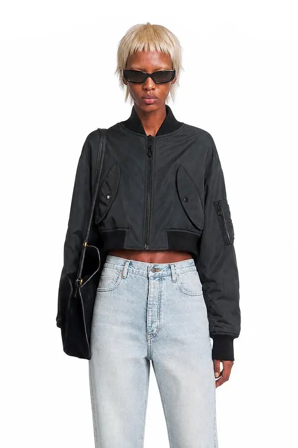 Balenciaga Cropped Bomber Jacket In Technical Faille