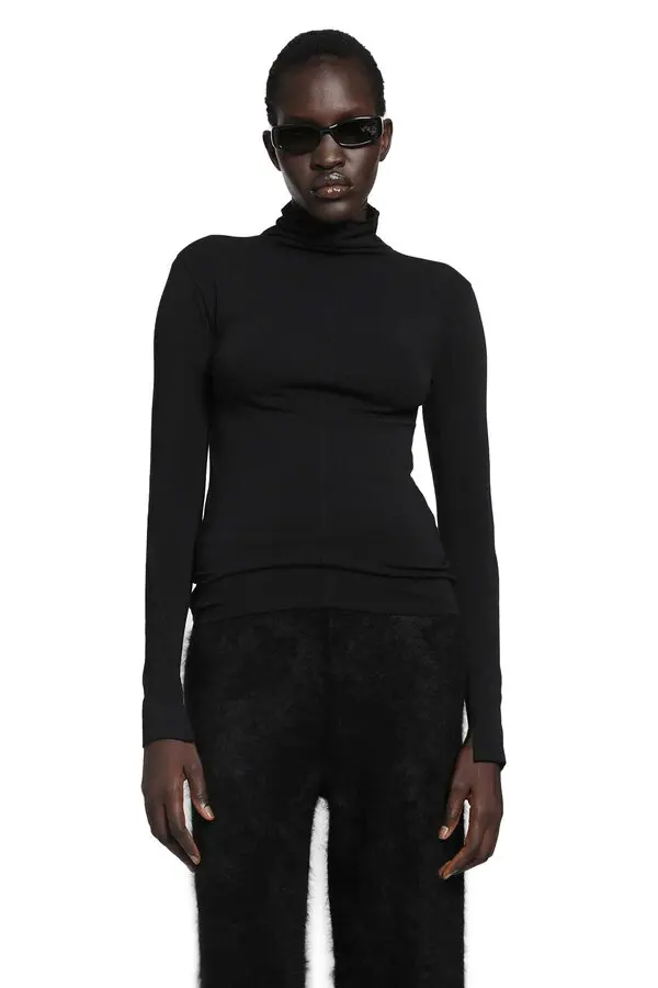 THOM KROM Stretch Cotton Modal Turtleneck Top
