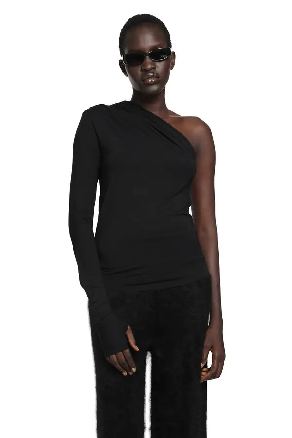 THOM KROM Asymmetrical One-shoulder Top With Gathered Detail