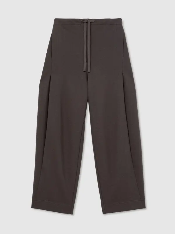 REISS Leoni Petite Barrel-leg Drawstring Trousers - Grape Burgundy