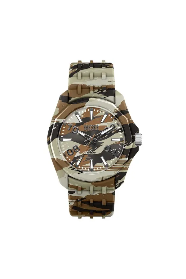 DIESEL® Camo Silicone Strap Watch - Multicolor