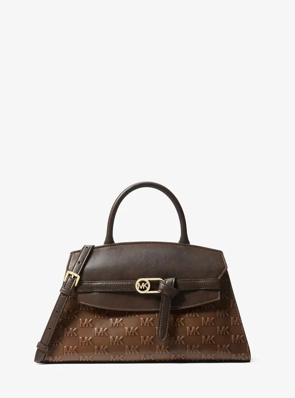 Michael Kors Greta Medium Logo Embossed Satchel