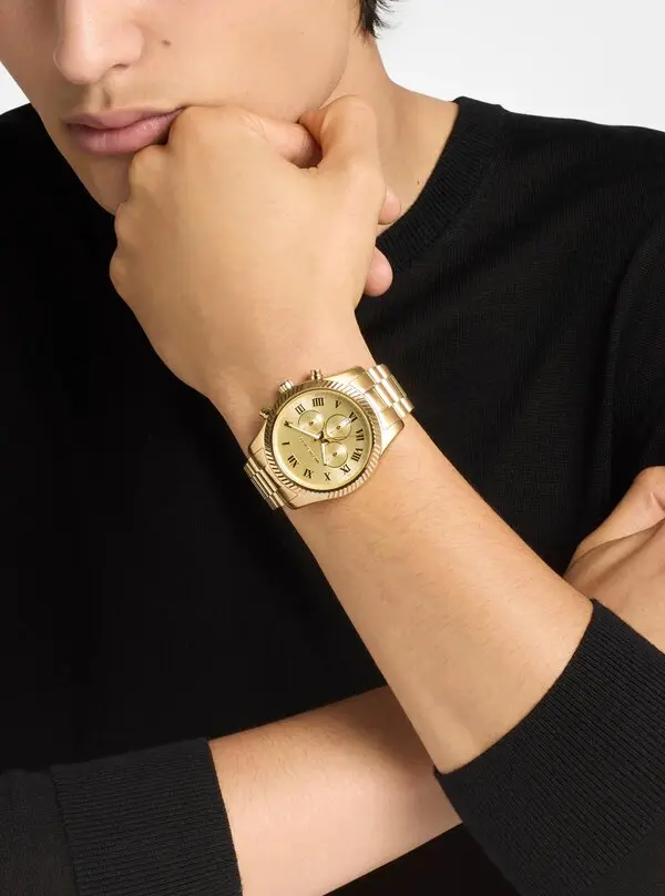 Michael Kors Lexington Chronograph Watch - Gold
