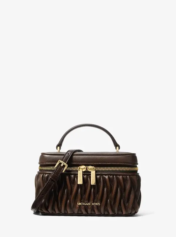 Michael Kors Vivi Small Matelassé Burnished Vanity Crossbody Bag