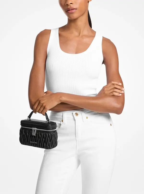 Michael Kors Vivi Small Matelassé Burnished Vanity Crossbody Bag
