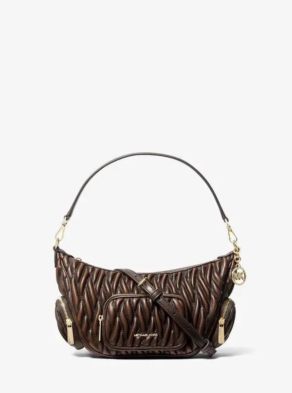 Michael Kors Merritt Small Matelassé Burnished Convertible Shoulder Bag