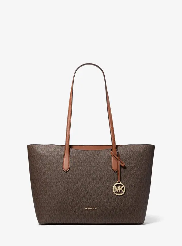 Michael Kors Arden Large Signature Logo Tote Bag - Brown