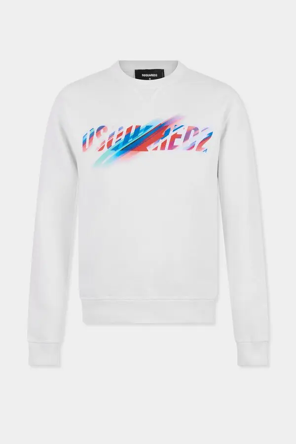 Dsquared2 Crewneck Sweatshirt With Multicoloured Logo - White