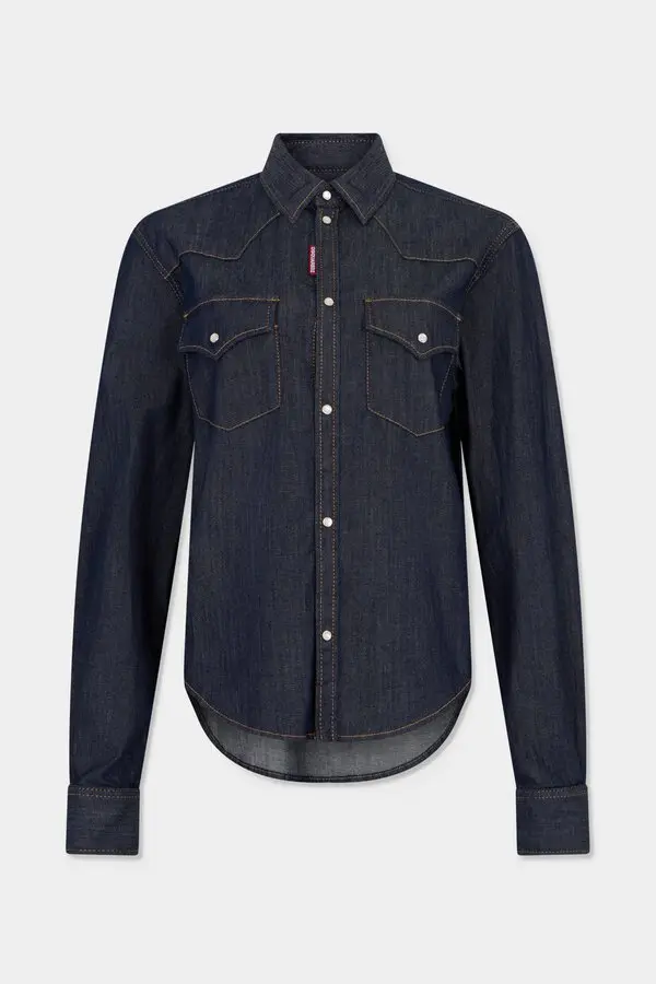 Dsquared2 Dark Shirting Western Shirt - Blue