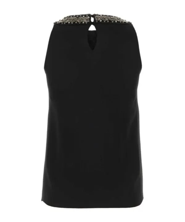 Alberta Ferretti Bead-embellishment Crewneck Sleeveless Blouse