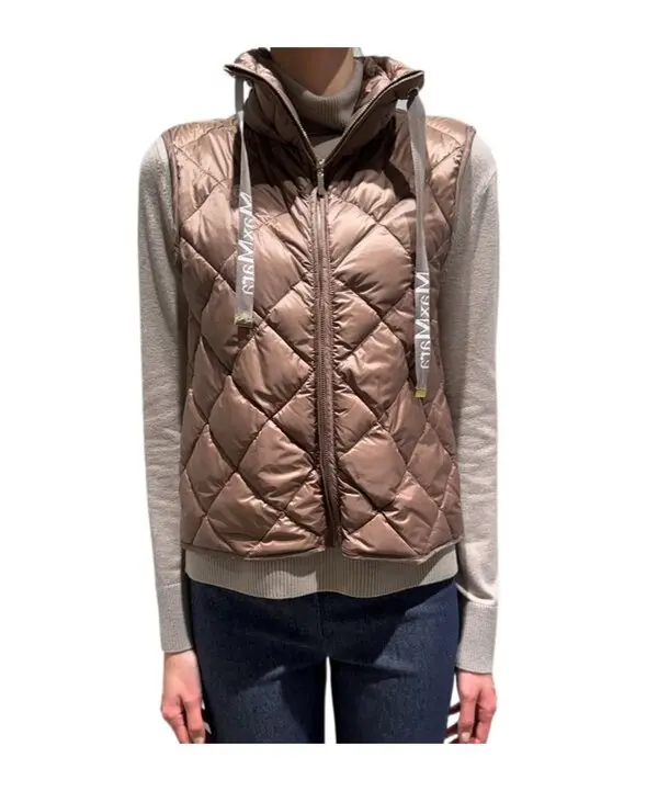 Max Mara High-necked Sleeveless Cotton Coat