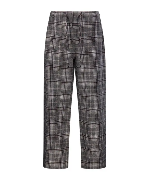Max Mara Smmvischio Checked Pants - Checked Blue/bordeaux