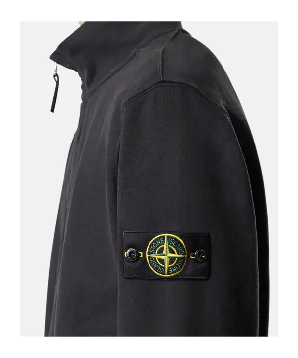 Stone Island Logo Patch Half-zipped Sweatshirt