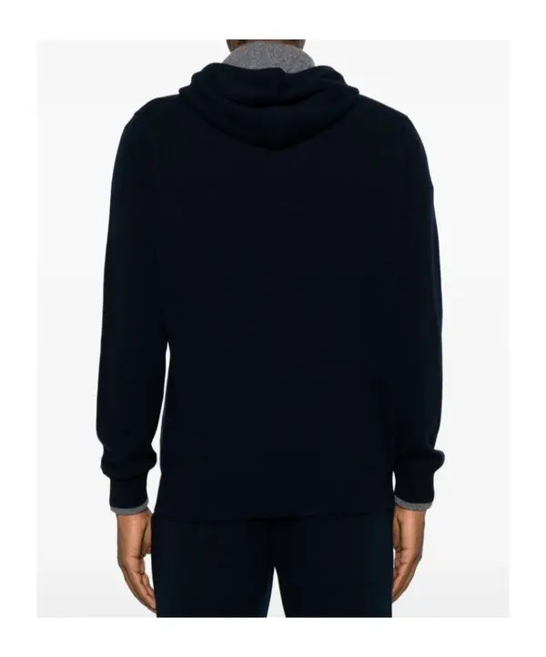 Fedeli Zip-up Drawstring Knitted Hoodie
