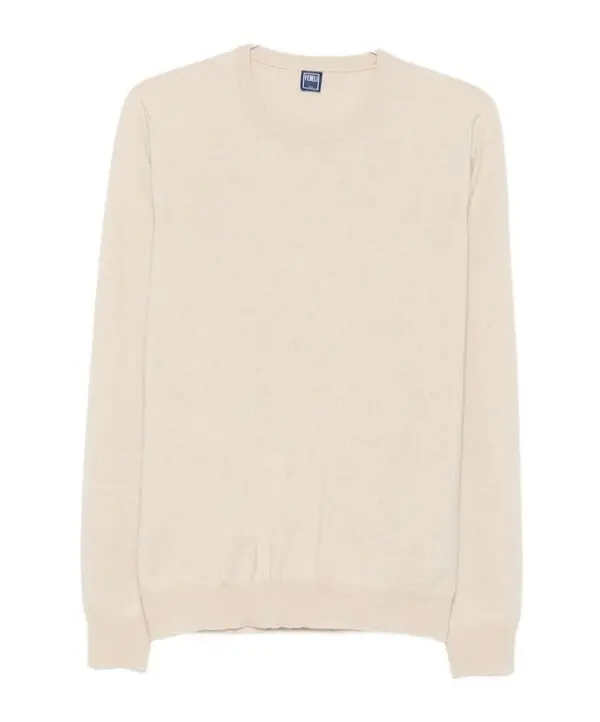 Fedeli Fine Knit Long-sleeved Sweater - Cream