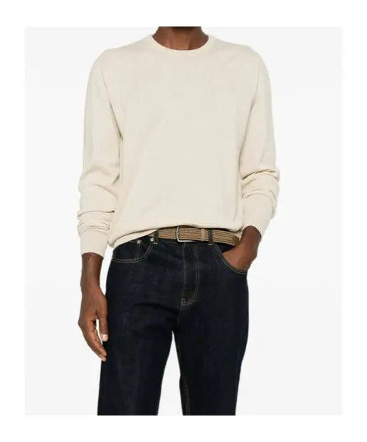 Fedeli Fine Knit Long-sleeved Sweater - Cream
