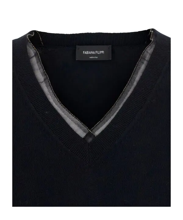 Fabiana Filippi V-neck Trim Jumper
