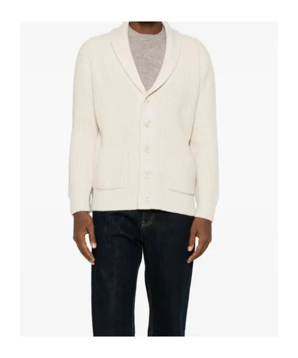 Fedeli Ribbed-knit Shawl-collar Cardigan