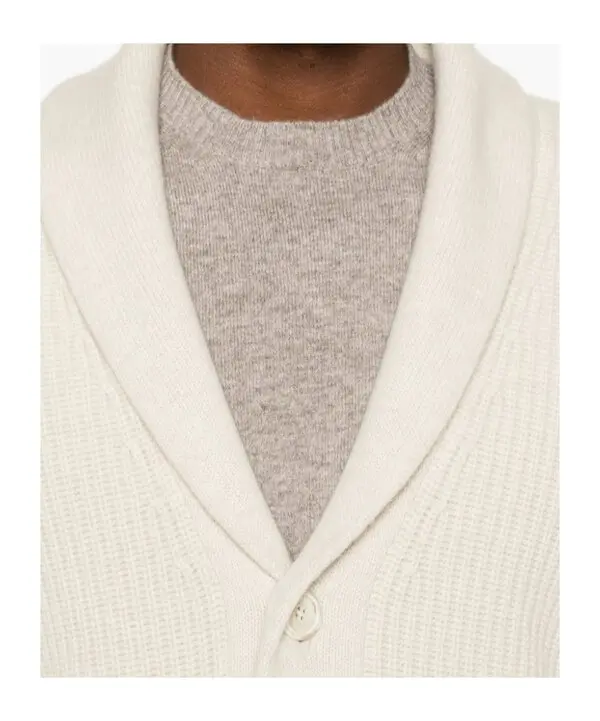 Fedeli Ribbed-knit Shawl-collar Cardigan