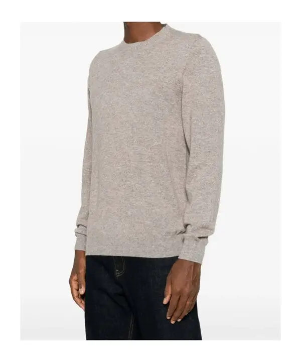 Fedeli Fine Knit Crew Neck Long Sleeve Sweater - Taupe