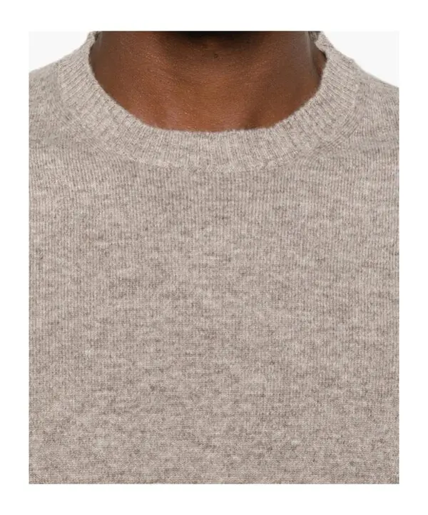 Fedeli Fine Knit Crew Neck Long Sleeve Sweater - Taupe