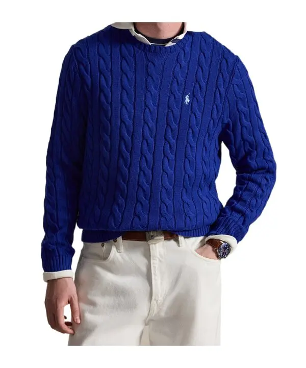 Polo Ralph Lauren Cable Knit Crewneck Sweater - Blue