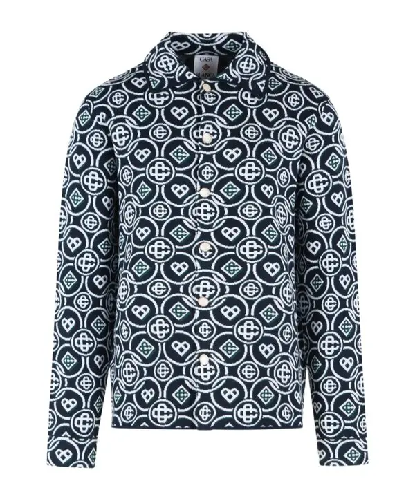 Casablanca Monogram Jacqaurd Long Sleeved Shirt - Navy