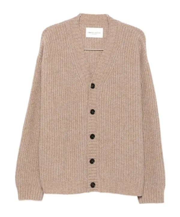 ROBERTO COLLINA V-neck Cardigan - Beige
