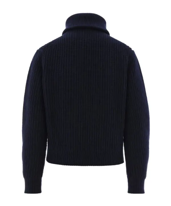 Max Mara Knitted Jumper With Half-zip - Navy Blue