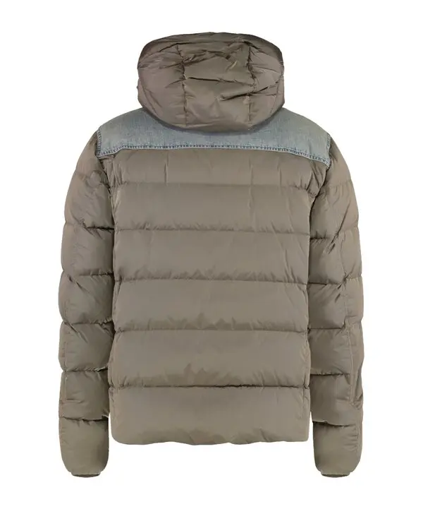 MOORER Teve Denim-panel Hooded Down Jacket
