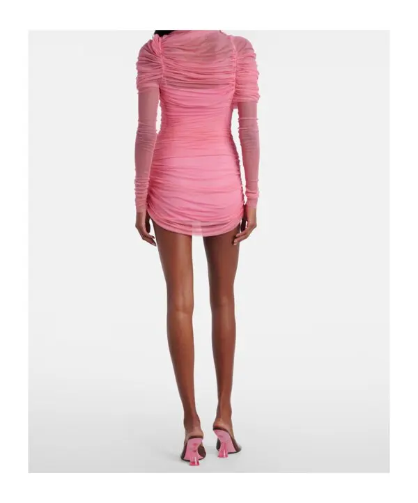 Christopher Esber Christo Ruched Sheer Silk Minidress
