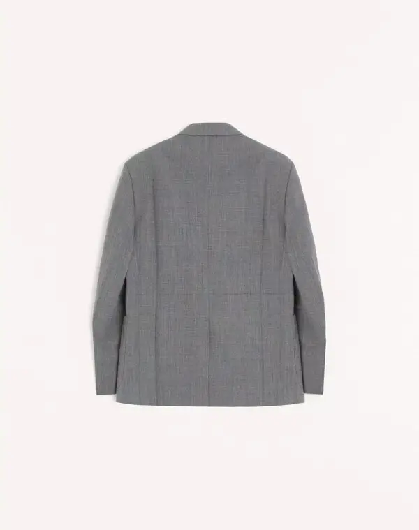 Valentino Garavani Double-breasted Jacket In Mouliné Wool With Pressed Crease