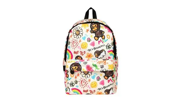 A BATHING APE Baby Milo Print Medium Backpack