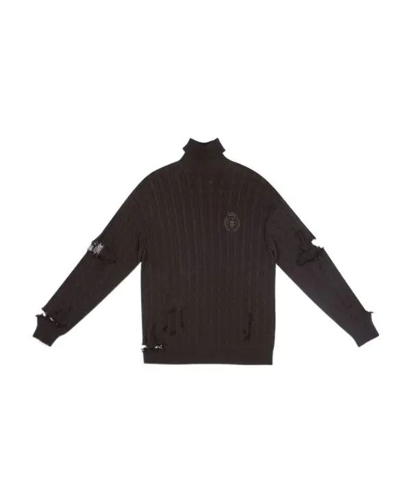 Balenciaga Creased Logo Turtleneck Pullover