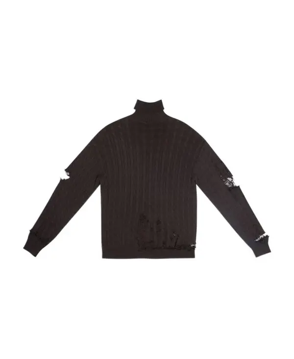 Balenciaga Creased Logo Turtleneck Pullover