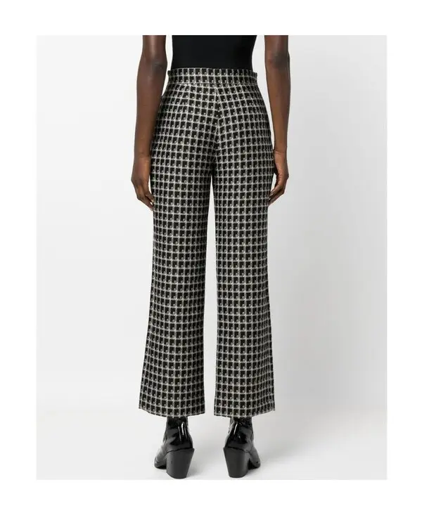 Alberta Ferretti Cropped Geometric-print Trousers