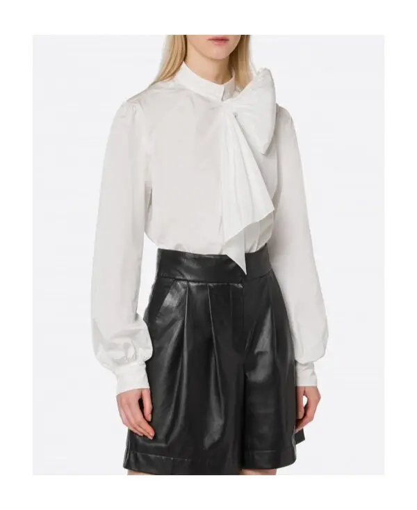 Alberta Ferretti Logo Bow Long-sleeved Shirt