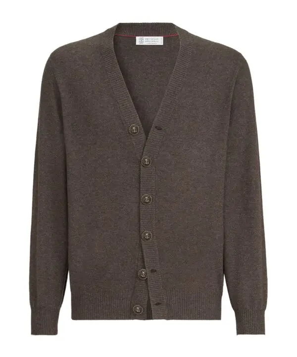 Brunello Cucinelli Cashmere Cardigan - Light Gray