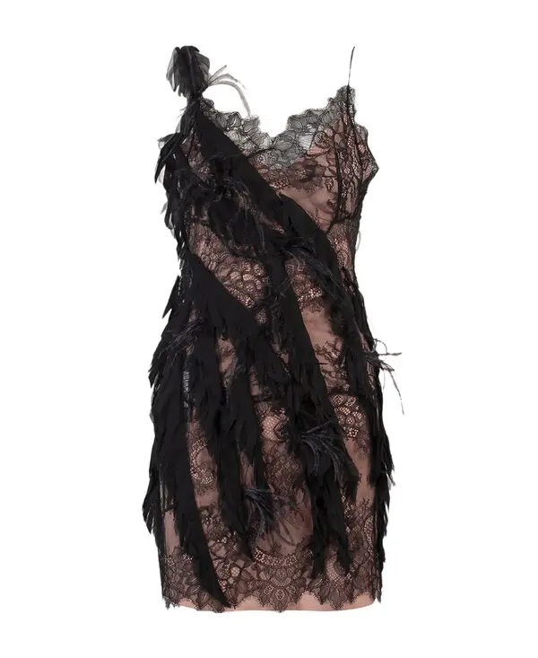 Alberta Ferretti Feather-detail Silk Minidress