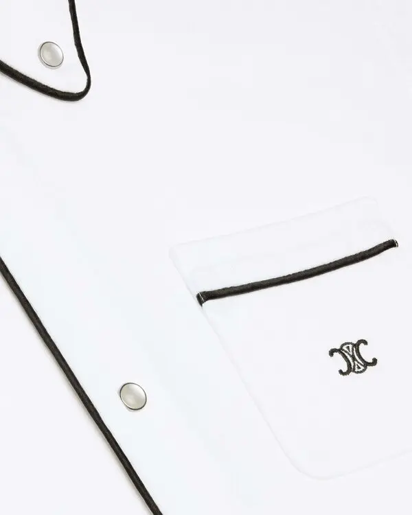 Celine Cotton Jersey Shirt With Logo Detail