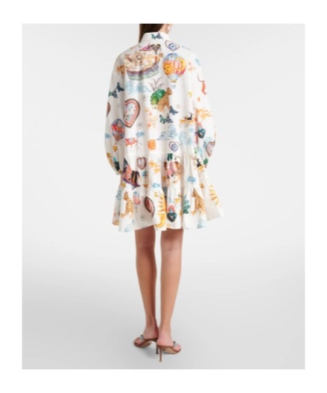 Camilla Printed Embellished Cotton Minidress