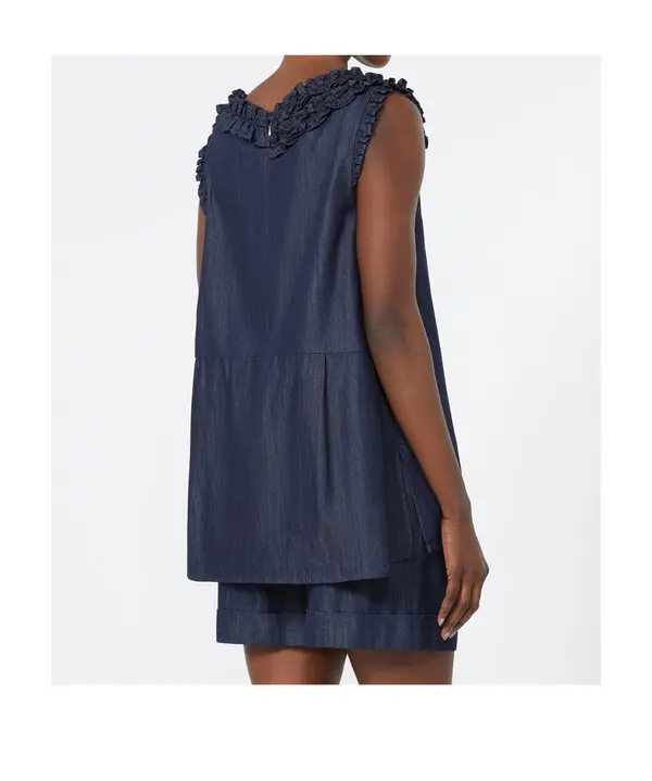 Max Mara Sleeveless Cotton Denim Top