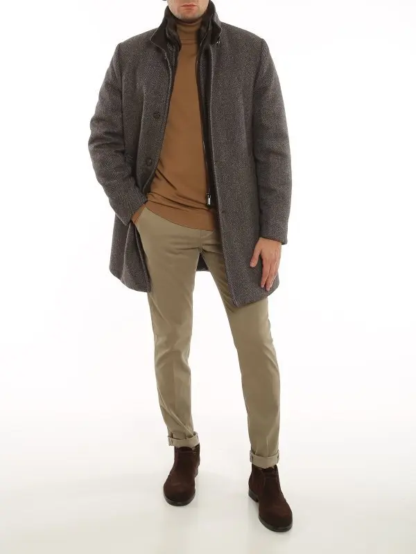 MOORER High Collar Long Sleeve Down Coat