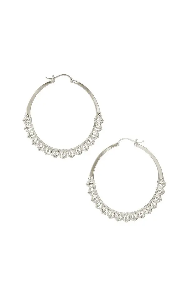 ASTOR & ORION Calla Art Nouveau Hoops Medium - Silver