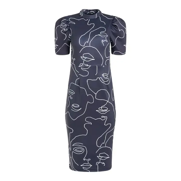 THE GT ATELIER Printed Midi Dress