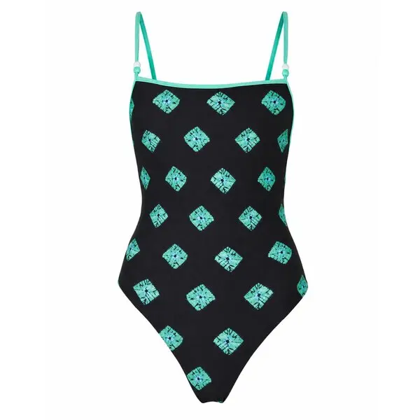 PAR Y ESCALA SL Agus Print Beaded Strap One-piece Swimsuit