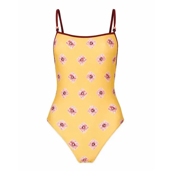 PAR Y ESCALA SL Jamu Print Beaded Strap One-piece Swimsuit